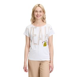 Betty Barclay Damen Kurzarmshirt "Damen mit U-Boot-Ausschnitt", beige, Gr. 40, Jersey, Obermaterial: 95% Viskose, 5% Elasthan., Shirts, Druck