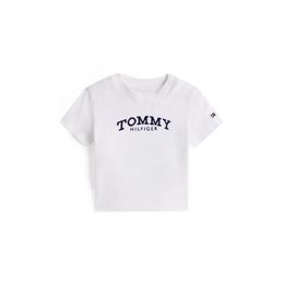 Tommy Hilfiger Kinder T-Shirt, Gr. 86weiß, Jersey, Obermaterial: 93% Baumwolle, 7% Elasthan, unifarben, Shirts