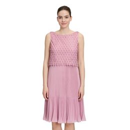 Vera Mont Damen Cocktailkleid "Damen mit Plissee", rosa, festlich, Gr. 44, Chiffon, Obermaterial: 100% Polyester; Futter: 100% Polyester, Kleider,