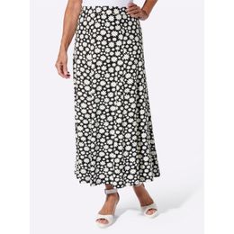 Inspirationen Damen Jerseyrockschwarz, ecru, bedruckt, Gr. 38, gebl&uuml;mt, gemustert, mehrfarbig, 95% Viskose, 5% Elasthan, R&ouml;cke
