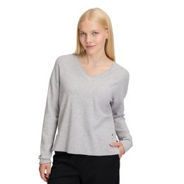 BETTY & CO BETTY & CO Damen Strickpullover "Damen mit V-Ausschnitt", silber, Gr. 46, Strick, Obermaterial: 50% Viskose, 27% Polyamid, 23% Polyester., Pullover