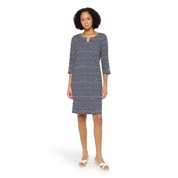Cartoon Damen Druckkleid "Damen mit Muster"dunkelblau, wei&szlig;, Gr. 34, Obermaterial: 95% Polyester, 05% Elasthan, Kleider