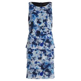 Vera Mont Damen Cocktailkleid "Damen mit Volant", blau, Gr. 36, Chiffon, Obermaterial: 100% Polyester. Futter: 100% Polyester, Kleider, Volant