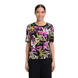 Betty Barclay Damen Kurzarmshirt "Damen mit Print", schwarz, Gr. 40, Jersey, Obermaterial: 95% Viskose, 5% Elasthan., Shirts, Rippb&uuml;ndchen