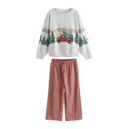 next Pyjama Damen Gr&ouml;&szlig;e XXL grau / gr&uuml;n / khaki / rot Winterkleid