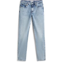 Straight-Jeans Tommy Hilfiger "DNM CLASSIC STRAIGHT RW", Damen, Gr. 28, Länge 32, glis, Denim/Jeans, Obermaterial: 100% Baumwolle, Abriebeffekte, straight fit knöchellang, Jeans Straight-Jeans