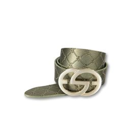 Silbergift Damen Lederg&uuml;rtel "Lederg&uuml;rtel mit Rautenpr&auml;gung und Designschlie&szlig;e", gr&uuml;n, Gr. 90, Rindsleder, G&uuml;rtel