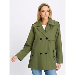 Heine Damen Langjacke, gr&uuml;n, Gr. 34, unifarben, 64% Baumwolle, 36% Polyamid, Innenseite:100% Polyester, &Auml;rmelfutter:100% Polyester, Jacken