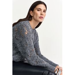 RICHROYAL Damen Strickpullovershadow grau, Gr. S, Strick, Obermaterial: 36% Polyester, 35% Polyacryl, 11% Alpaka, 8% Wolle, 5% Polyamid, 5% Viskose,
