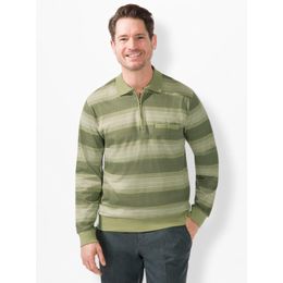 Marco Donati Herren Poloshirt "Langarm-Shirt", gr&uuml;n, Gr. 60, bedruckt, gemustert, 100% Baumwolle, Shirts