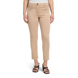 Betty Barclay Damen Stoffhose "Damen Slim Fit", beige, Gr. 48, Obermaterial: 64% Baumwolle, 33% Polyester, 3% Elasthan, Hosen, Passenabtrennung