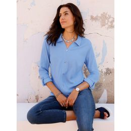 Langarmshirt Inspirationen "Shirt", Damen, Gr. 36, himmelblau, 95% Baumwolle, 5% Elasthan, unifarben, Shirts Langarmshirt