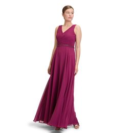 Vera Mont Damen Abendkleid "Damen mit Plissee", rosa, festlich, Gr. 48, Chiffon, Obermaterial: 100% Polyester; Futter: 100% Polyester, Kleider,