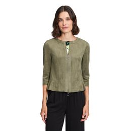 Betty Barclay Damen Jackenblazer "Damen mit Rei&szlig;verschluss", gr&uuml;n, Gr. 38, Samt, Obermaterial: 92% Polyester, 8% Elasthan, Blazer, Material