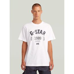 G-Star Raw T-Shirt G-STAR "89 Back Graphic Loose T-Shirt", Damen, Gr. L, wei&szlig;, Obermaterial: 100% Baumwolle, Shirts T-Shirt