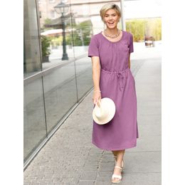 Classic Basics Damen Jerseykleid "Jersey-Kleid", lila, Gr. 44, Piqu&eacute;, 100% Baumwolle, Kleider