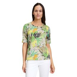 Betty Barclay Damen Kurzarmshirt "Damen mit Blumenprint", gr&uuml;n, Gr. 38, Jersey, Obermaterial: 95% Baumwolle, 5% Elasthan, Shirts, Druck