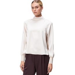 Zero Damen Satinbluse "Damen mit Stehkragen"french oak, festlich, Gr. 42, gl&auml;nzend, Satin, Obermaterial: 60% Polyester, 40% Polyester, Blusen