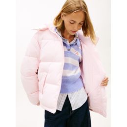 Tommy Jeans Damen Steppjacke "TJW OVS HOODED FLAG PUFFER EXT", rosa, Gr. 4XL, unifarben, Steppware, Obermaterial: 100% Nylon, Jacken