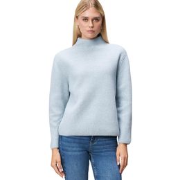 Strickpullover Zero "Damen mit Stehkragen", Damen, Gr. 34, light blau melange, Strick, Obermaterial: 58% Polyester, 30% Polyacryl, 10% Wolle, 2% Elasthan, unifarben, lässig geschnitten lang, eng, Pullover Strickpullover, Plain/ohne Details
