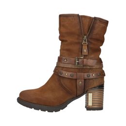 Mustang Shoes Damen High-Heel-Stiefelette "Mustang Shoes Stiefelette Lederimitat", Gr. 40, braun, Lederimitat, Schuhe