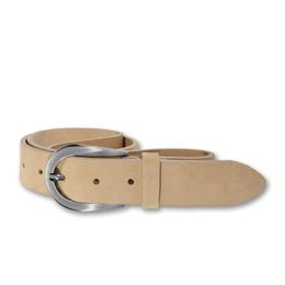 Silbergift Damen Lederg&uuml;rtel "Lederg&uuml;rtel mit dunkler Schlie&szlig;e in Hufeisenform"beige, Gr. 90, Rindsleder, G&uuml;rtel