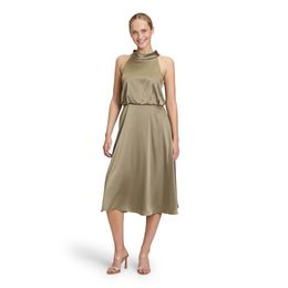 Vera Mont Damen Cocktailkleid "Damen mit Stehkragen", blau, festlich, Gr. 48, Satin, Obermaterial: 98% Polyester, 2% Elasthan; Futter: 100%
