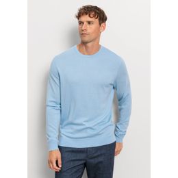 Strickpullover OLYMP "OLYMP Casual Strick", Herren, Gr. XXL, hellblau, 100% Schurwolle, Pullover Strickpullover