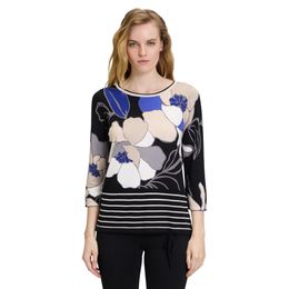 Betty Barclay Damen Strickpullover "Damen mit Blumenprint", schwarz, Gr. 36, Strick, Obermaterial: 80% Viskose, 20% Polyamid, Pullover, Druck