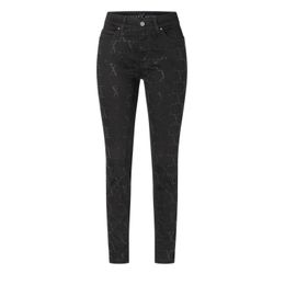 MAC Damen Skinny-fit-Jeans "DREAM SKINNY chain glitter"schwarz, schwarz, Gr. 40, gemustert, Denim/Jeans, Obermaterial: 83% Baumwolle, 15% Polyester,