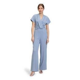 Vera Mont Damen Overall "Damen mit Raffung", blau, Gr. 44, Obermaterial: 100% Polyester; Futter: 100% Polyester, Overalls, Bunddetail