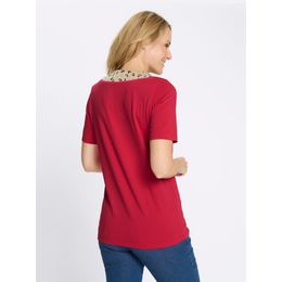 Classic Basics Damen T-Shirt "Kurzarm-Shirt"erdbeere, Gr. 46, gemustert, 100% Baumwolle, Shirts
