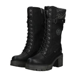 Mustang Shoes Damen Schn&uuml;rstiefel "Mustang Shoes Stiefel Lederimitat/Textil", Gr. 40, schwarz, Lederimitat, Textil, Schuhe