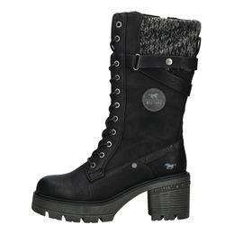 Mustang Shoes Damen Schn&uuml;rstiefel "Mustang Shoes Stiefel Lederimitat/Textil", Gr. 41, schwarz, Lederimitat, Textil, Schuhe