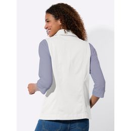 Casual Looks Damen Kurzweste, wei&szlig;, Gr. 40, unifarben, 97% Baumwolle, 3% Elasthan, Westen