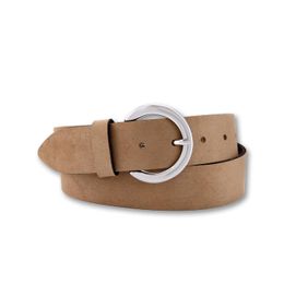 Bernd G&ouml;tz BERND G&Ouml;TZ Damen Tailleng&uuml;rtel "Tailleng&uuml;rtel in samtigem Velours mit Designschlie&szlig;e", beige, Gr. 105, Rindsleder, G&uuml;rtel