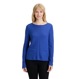 Betty Barclay Damen Strickpullover "Damen mit aufgesetzten Taschen", blau, Basic, Gr. 38, Strick, Obermaterial: 50% Baumwolle, 50% Polyacryl, Pullover