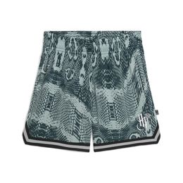 Puma Damen Sporthose "Puma HOOPS x HARRY POTTER Shorts Damen", gr&uuml;n, Gr. L, bedruckt, Obermaterial: 100% Polyester; Futter: 100% Polyester;