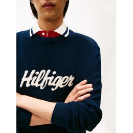 Tommy Hilfiger Herren Rundhalspullover "SEASONAL GRAPHIC COTTON", blau, Gr. XXL, Strick, Obermaterial: 100% Baumwolle, Pullover