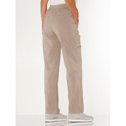 Casual Looks Damen Schlupfhose, beige, Gr. 54, unifarben, 98% Baumwolle, 2% Elasthan, Hosen