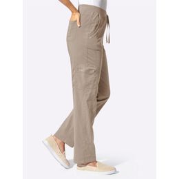 Casual Looks Damen Schlupfhose, beige, Gr. 38, unifarben, 98% Baumwolle, 2% Elasthan, Hosen
