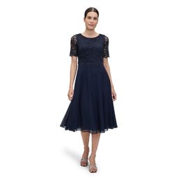 Vera Mont Damen Cocktailkleid "Damen mit Spitze", blau, Gr. 42, Obermaterial: 100% Polyester; Futter: 100% Polyester, Kleider, Spitze