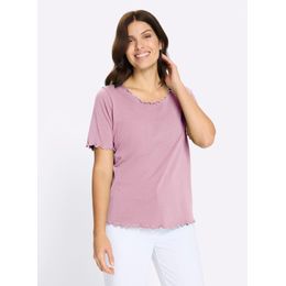 Kurzarmshirt Classic Basics "Shirt", Damen, Gr. 42, ros&eacute;, 100% Baumwolle, unifarben, Rundhals, Shirts