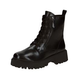 Schn&uuml;rstiefelette Caprice "Caprice Stiefelette Leder", Damen, Gr. 39, schwarz, Leder, Schuhe Schn&uuml;rstiefelette