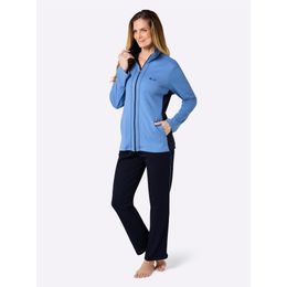 feel good Damen Hausanzug, Gr. 40, blau, 60% Baumwolle, 40% Polyester, Homewear-Sets