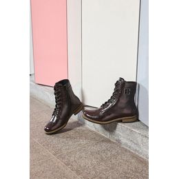 Rieker Damen Schn&uuml;rstiefelette, Gr. 40dunkelbordeaux, Lederimitat, unifarben, Schuhe, Schn&uuml;rboots, Blockabsatz, mit Rei&szlig;verschluss f&uuml;r leichtes