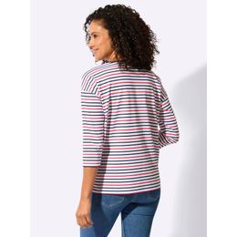Casual Looks Damen 3/4-Arm-Shirt "Ringelshirt", wei&szlig;, Gr. 46, gemustert, gestreift, mehrfarbig, 100% Baumwolle, Shirts