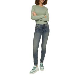 QS Damen Regular-fit-Jeans "SADIE", blau, Gr. 38, unifarben, Denim/Jeans, Obermaterial: 83% Baumwolle, 15% Polyester, 2% Elasthan. Futter: 65%