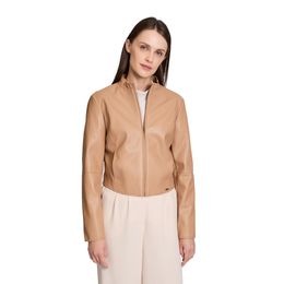 BETTY & CO BETTY & CO Damen Jackenblazer "Damen mit Stehkragen", beige, Gr. 38, Obermaterial: 100% Polyurethan, 100% Polyester; Futter: 100% Polyester, Blazer,
