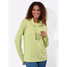 Langarmshirt Casual Looks "Rollkragen-Shirt", Damen, Gr. 36, pistazie, 66% Polyester, 28% Viskose, 6% Elasthan, unifarben, Shirts Langarmshirt